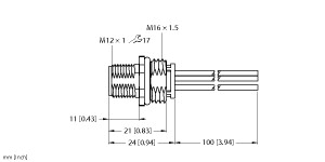 M12电源法兰 - 前部安装式
